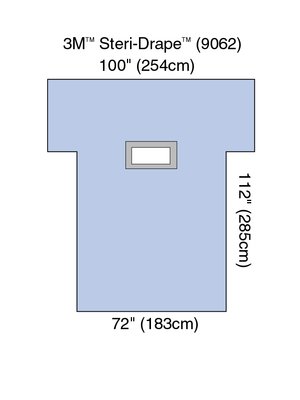 3M 9062 Steri-Drape Laparotomy/Laparoscopy Drapes (Transverse) 254cm x ...