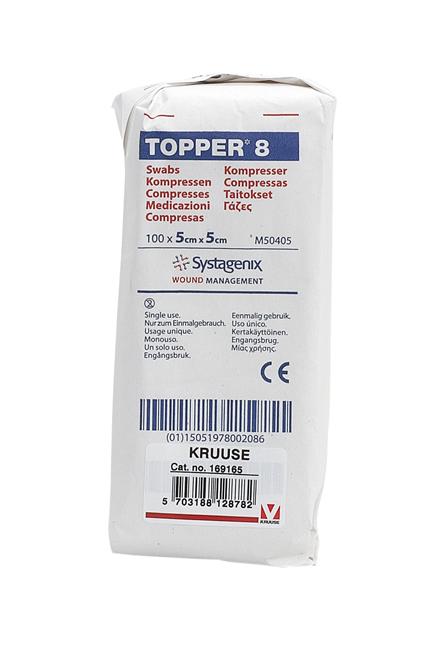 Johnson & Johnson M50405 Topper 8 Swabs (4 Ply, Non-Sterile) 5cm x 5cm ...