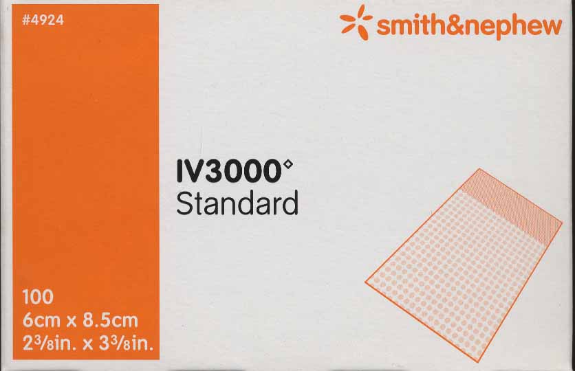 Smith & Nephew 4924 Iv3000 Transparent Adhesive Film Dressing 6cm x 8 ...