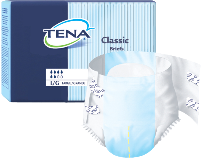 Tena 67740 Classic Briefs, Large (48"-59") White – Owl Medical Supplies